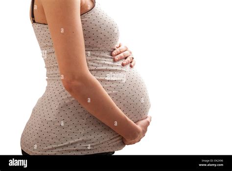 Year Old Heavily Pregnant Woman In Her Late S Stock Photo Alamy