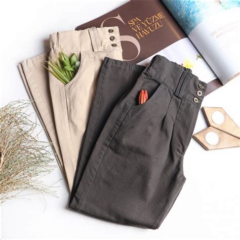 شلوار کتان مام فیت فروشگاه استایلوس