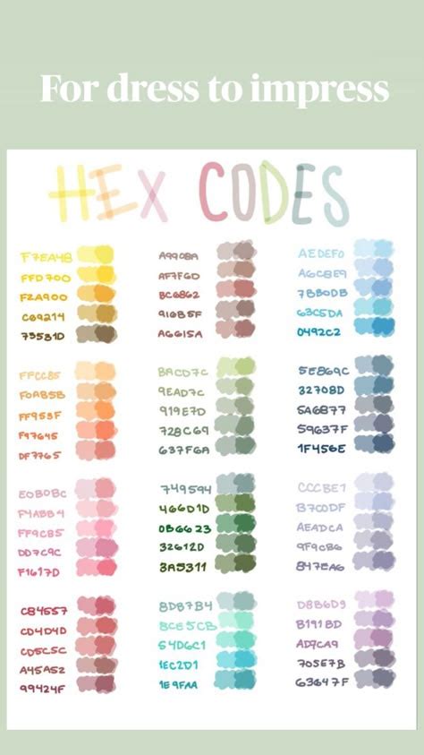 Skin Tone Hex Codes Dress To Impress