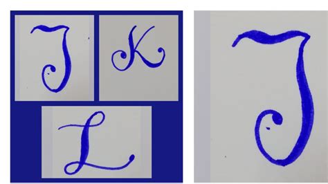 Writing Jkl With Blue Pointer In Calligraphy Youtube