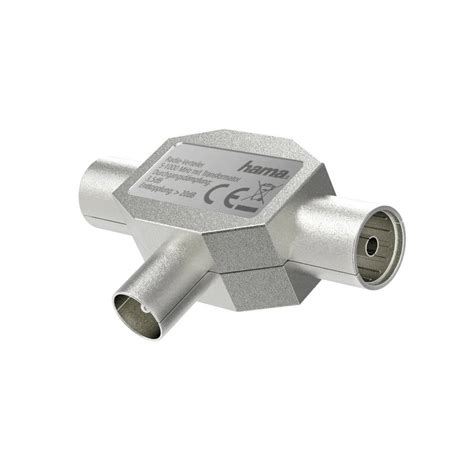 Hama Antenna Splitter Coax Plug To 2 Coax Sockets Metal The