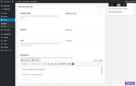 Managing The “parallax Sections” Mies Wordpress Theme Documentation