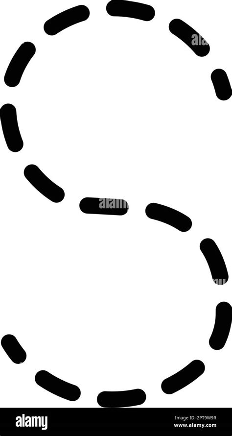 Tracing Alphabet Letter S Prewriting Dotted Line Element For