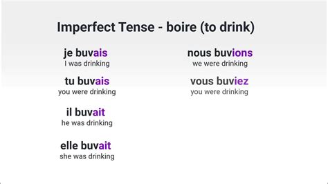 What Is The Imperfect Tense Of The French Verb Boire To Drink