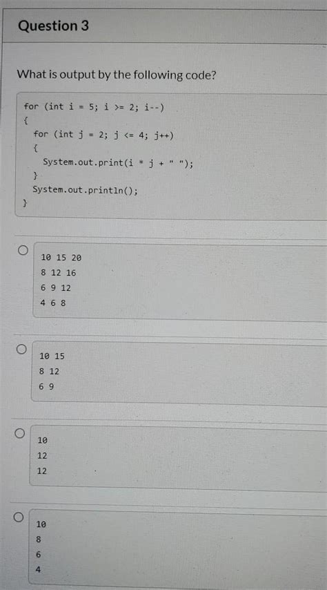 Solved Question 1 What Is Output By The Following Code Int