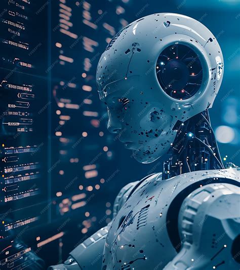 premium photo ai bot analyzing data with excel theme in 4k