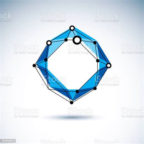 혁신 기술 기호입니다 추상적인 벡터 3d 형상 낮은 폴 리 개체 디지털 과학 테마 그림 0명에 대한 스톡 벡터 아트 및 기타