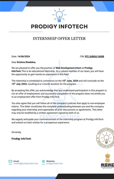 Webdevelopment Internship Prodigyinfotech Krishna Khadekar