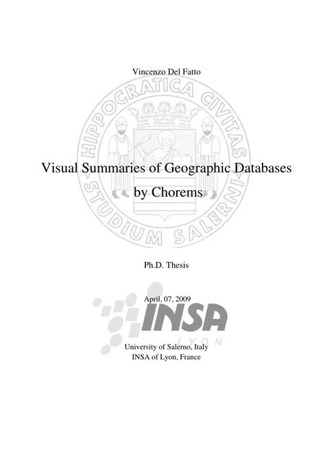 Pdf Visual Summaries Of Geographic Databases By Chorems