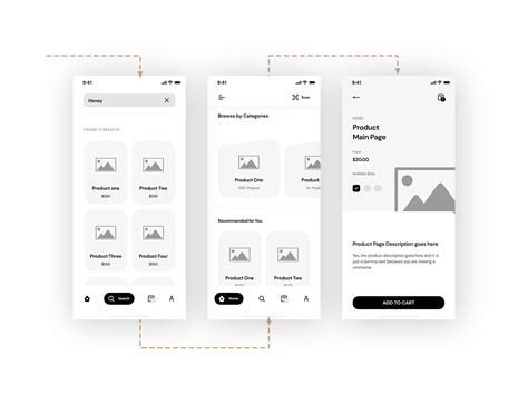 ui ux honey product mobile app ui and wireframe on behance