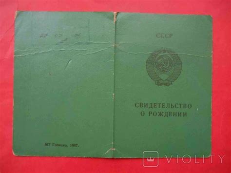 Свидетельство о рождении СССР «violity