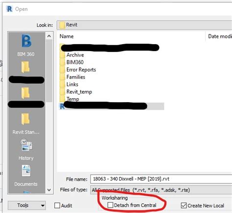 Revit Detached File Create While Open Central Autodesk Community