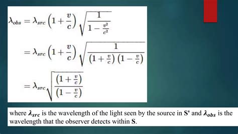 The Relativistic Doppler Effect For Lightpptx Physics Science