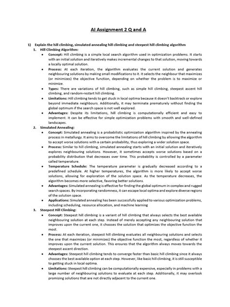 Ai Assignment 2 Q And A Pdf Mathematical Optimization