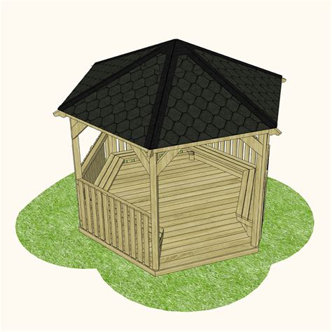 Hexagonal Outdoor Classroom With Canopy Sides Seating And Base Precision Timber