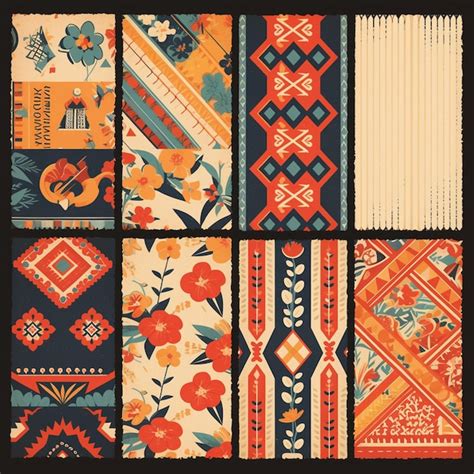 Filipino Banig Patterns With Woven Mats Premium Ai Generated Vector
