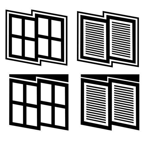 set window icon furniture logo frames symbol design illustration