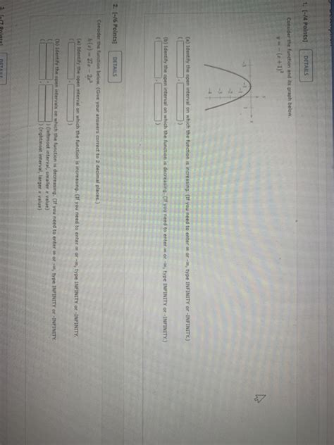 Solved 1 4 Points DETAILS Consider The Function And Its Chegg Com