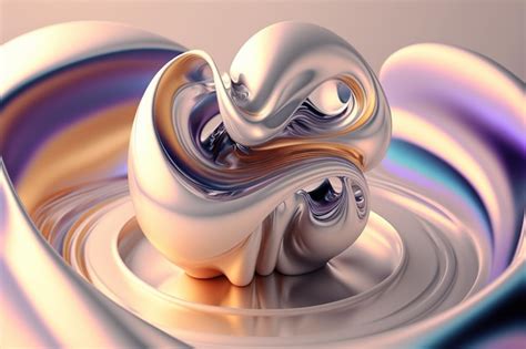 Premium Photo 3d Render Abstract Geometric Background Pearl Creative Shapes
