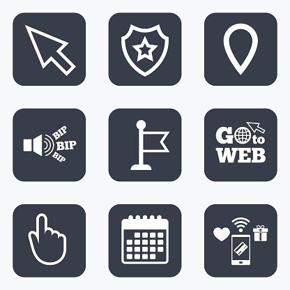 Mouse Cursor Icon Hand Or Flag Pointer Symbols Stock Vector Royalty Free FreeImages