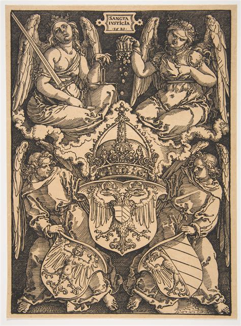Albrecht Dürer The Arms Of The Holy Roman Empire And Of The City Of