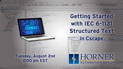getting started with iec 6 1131 structured text in cscape horner