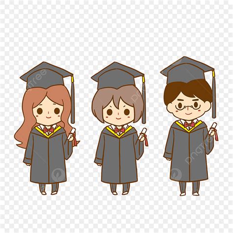 세 졸업생 졸업 졸업 시즌 졸업 복 Png 일러스트 및 Psd 이미지 무료 다운로드 Pngtree
