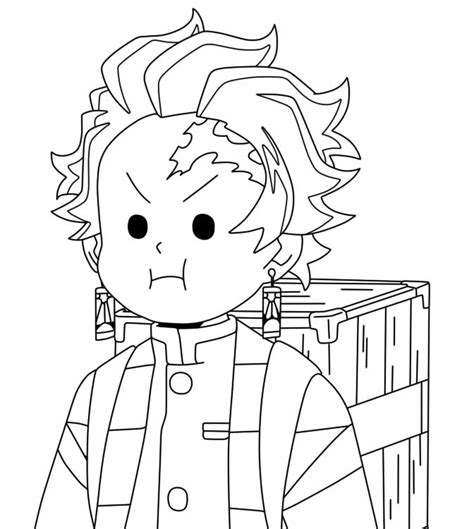 Adorable Tanjiro Coloring Page Download Print Or Color Online For Free