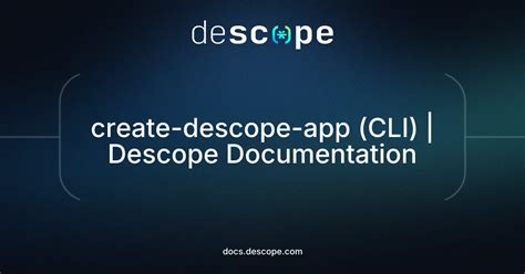 Create Descope App Cli Descope Documentation
