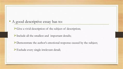 Descriptive Essay Structure And Organization Pptx