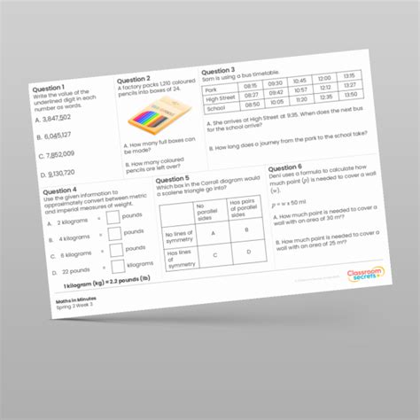 Year 6 Spring 2 Week 3 Maths In Minutes Resource Classroom Secrets