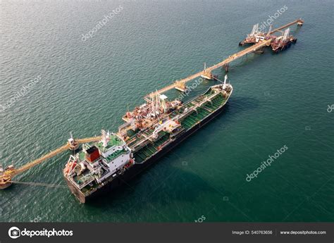 Oil Tank Ship Loading Unloading Oil Gasoline Commercial Dock Sea Stock Photo By ShutterDin