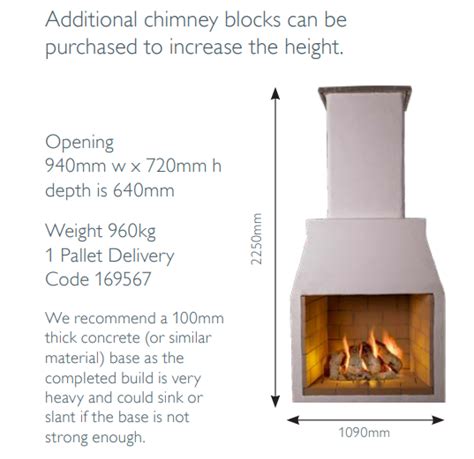 Chimney Firebox Dimensions And Heights Wellington Fireplace Surround