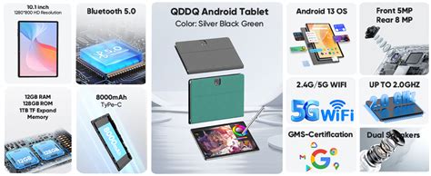 Amazon Com Android Tablet With Keyboard Android 13 Tablet 12 6 6 GB 128GB 1TB Expand 2 In