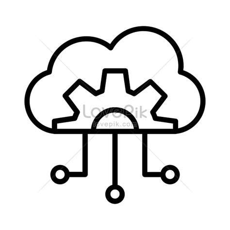 Cloud Computing Line Icon Graphics Imagepicture Free Download