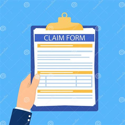 Portapapeles De Mano Con Formulario De Reclamación En él Ilustración