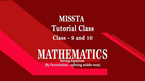 Mathematics Factorisation By Splitting Middle Term Youtube