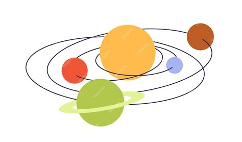 Premium Vector Solar System With Sun And Abstract Planets On Orbits Galaxy Space Universe With