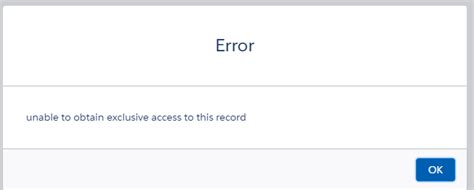 Unable To Obtain Exclusive Access To This Record Error Jayakrishna Ganjikunta