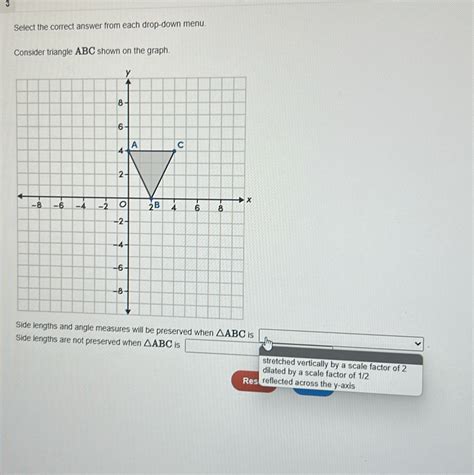 Solved 3 Select The Correct Answer From Each Drop Down Menu Consider Triangle Abc Shown On The