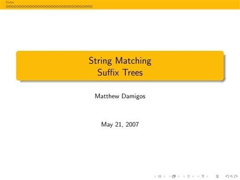 String Matching Suffix Trees Corelab