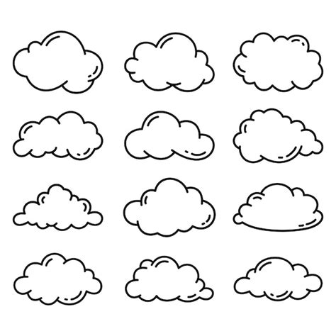 Premium Vector Set Of Cloud Line Art Vector
