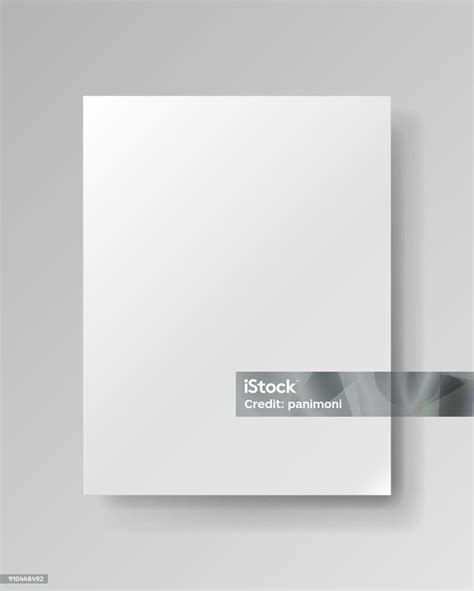 현실 빈 사각형 흰 종이 조각 배경에 회색 빛 시트 창의적인 프로젝트 실물 샘플 벡터 디자인 개체에 대 한 개체 종이에 대한 스톡 벡터 아트 및 기타 이미지 Istock
