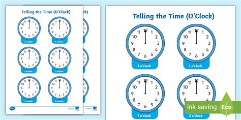 Telling The Time Oclock Activity Sheet Twinkl