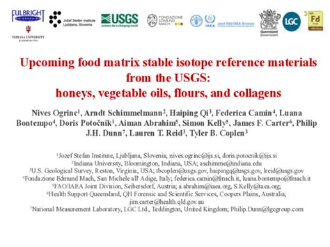 Pdf Upcoming Food Matrix Stable Isotope Reference Materials From The