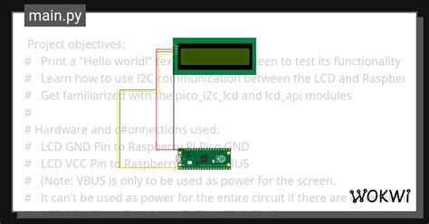 Raspberry Pi Pico Lcd I2c Hello World Copy Wokwi Esp32 Stm32