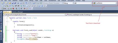 Search The Selected Text In The Sourcecode In Visual Studio