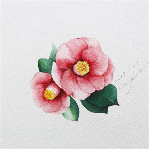 🎨베리현ㅣ꾸준함의 힘 On Instagram 오늘은 동백꽃으로 마무리 ️ 그대 잘자요~👋 ️copyright ⓒ 2019 Veryhyun All Rights