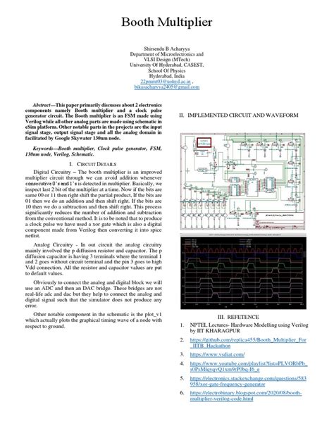 Booth Multiplier Final Report Pdf Analogue Electronics Electronic Circuits