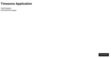 Timezone Api Example Codesandbox